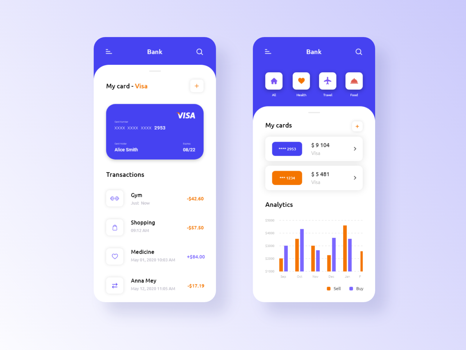 Mobile Bank - App Design (UI) by Anna Sokhakyan on Dribbble