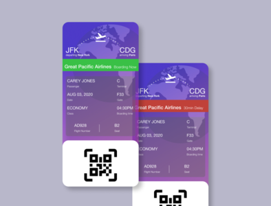 Boarding Pass UI Design by Alicia Lam on Dribbble