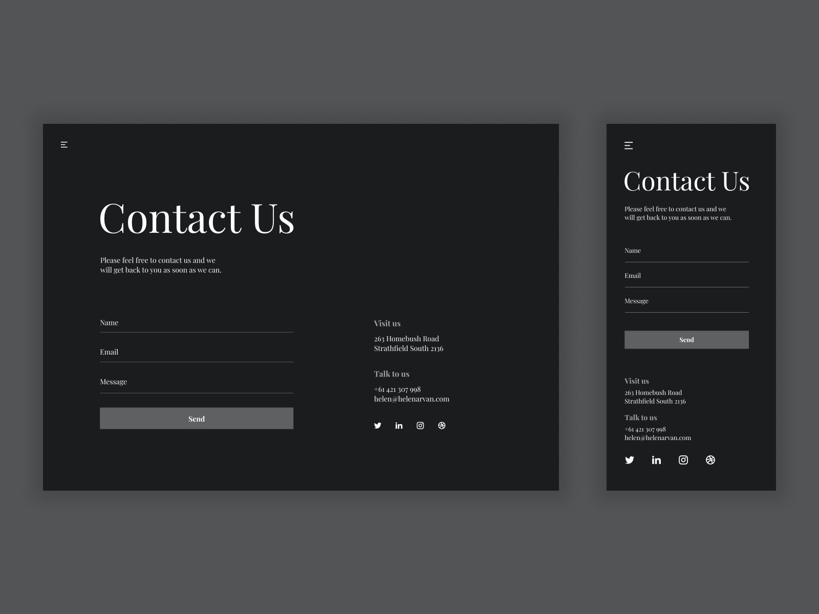 Contact Us by Helen Arvanitopoulos on Dribbble