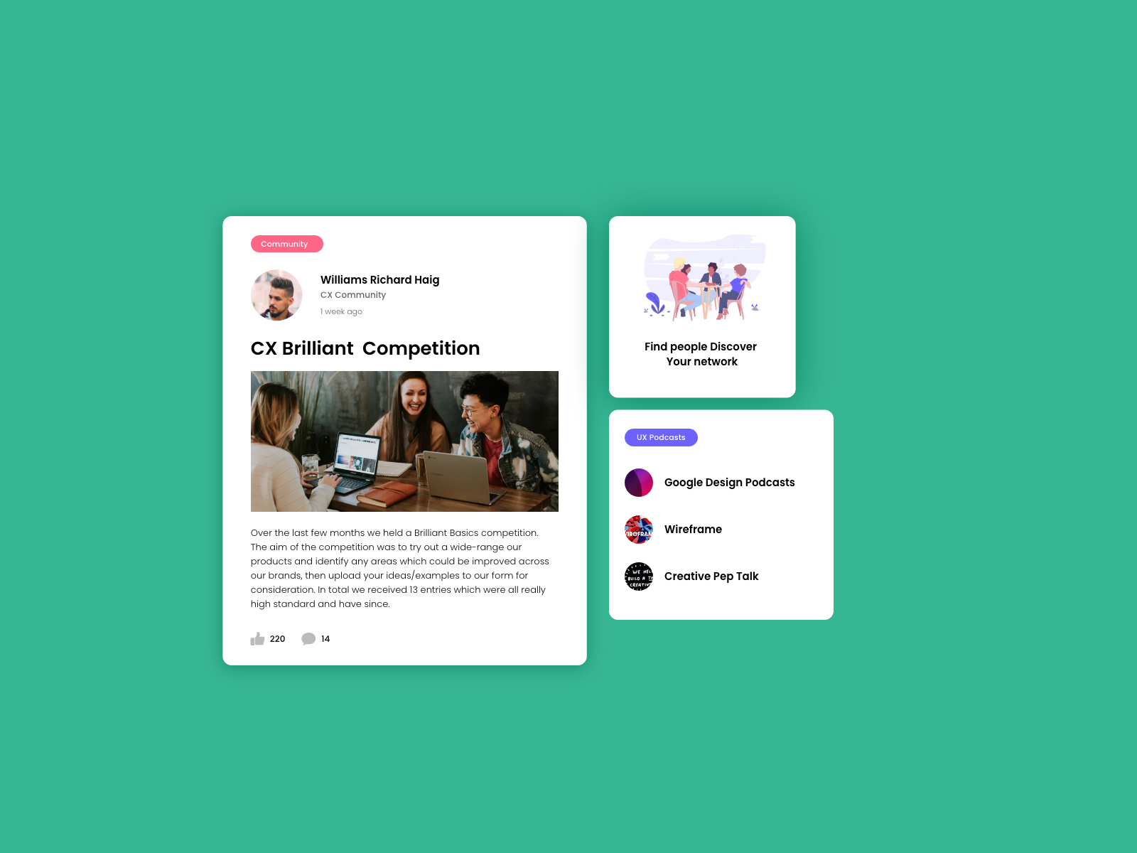 Ux blog theme card UI by Srinivasulu Palle on Dribbble