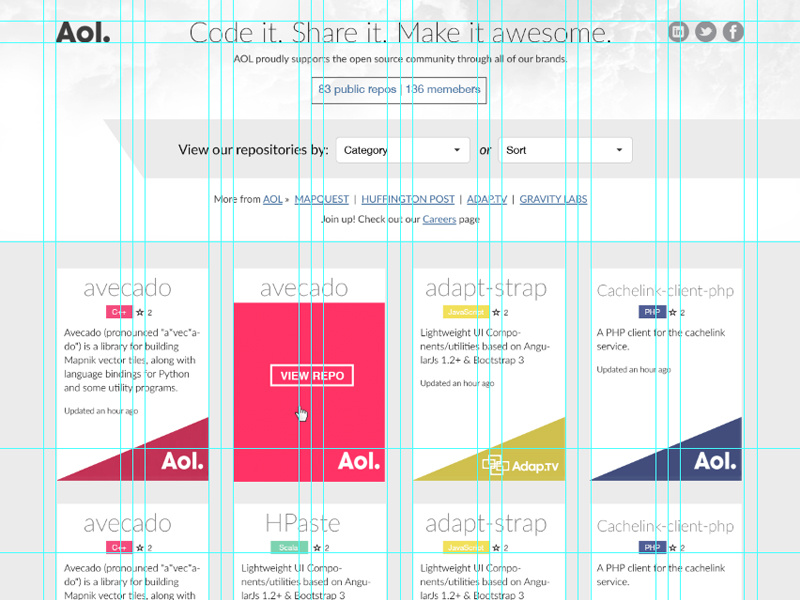 Aol Github Page by Greg Shuster on Dribbble