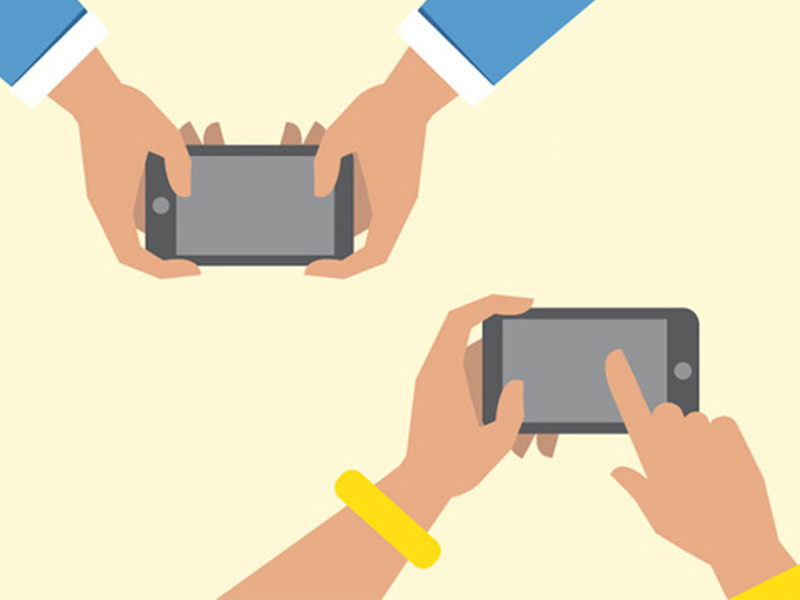 Vector Hands Holding Devices by Greg Shuster on Dribbble