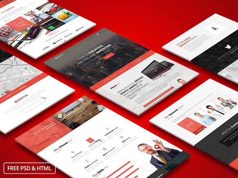 KreFolio-Startup Agency Landing Page Template. Freebie by Md Eftakher 👋 ...