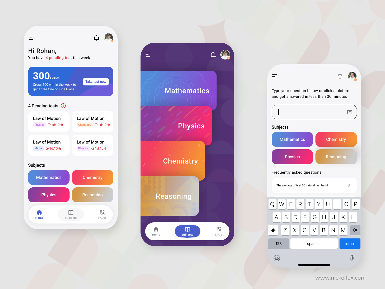 Educational App || Mobile app Concept by Brahmjit Singh for Nickelfox ...