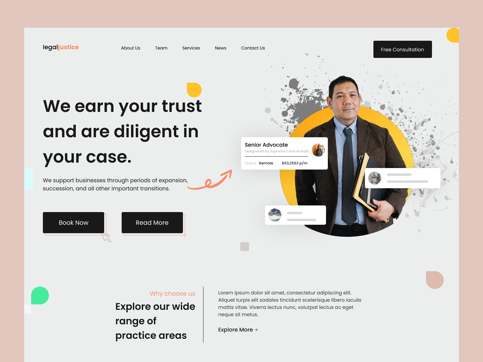 Law Firm Landing Page by Muskan Jassal on Dribbble