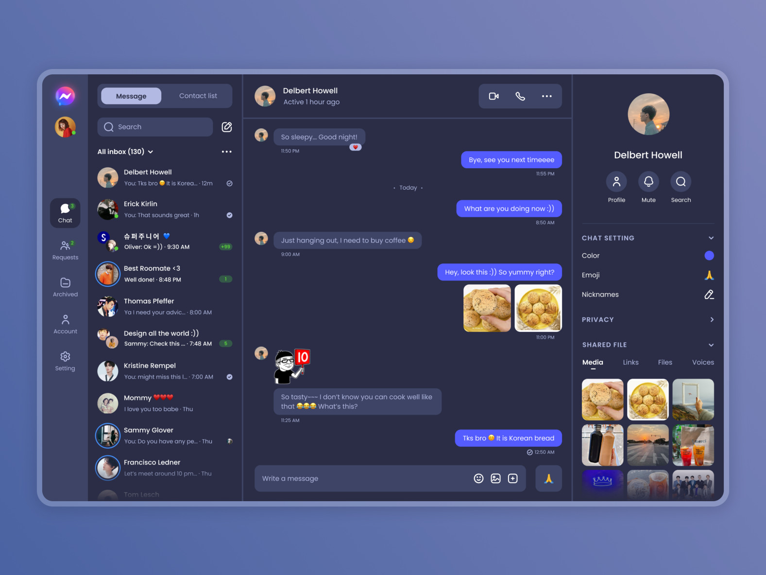 [Daily UI] Redesign Messenger in desktop - dark mode by Minh Minh Hằng ...