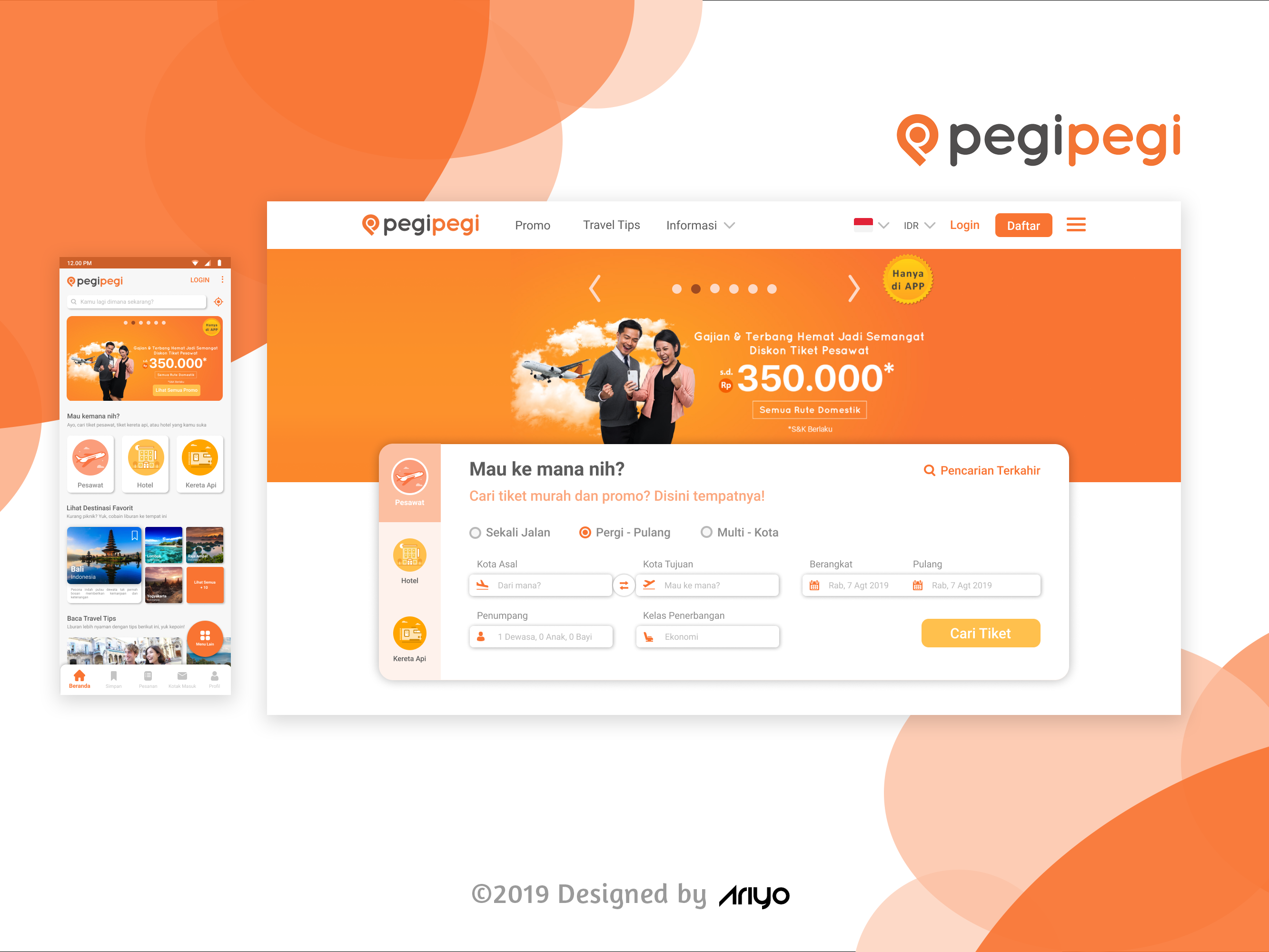 Redesign Pegipegi Desktop and Android App Home page by Ade Ariyo ...