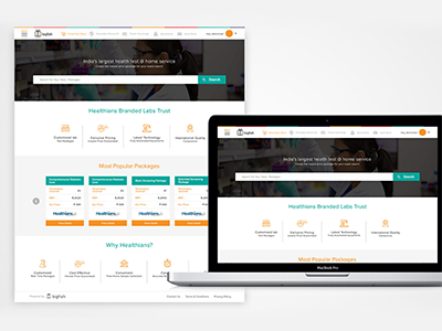Healthians landing page by vinod singh on Dribbble