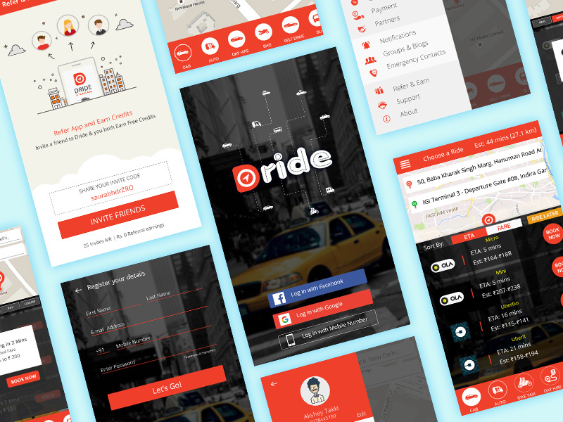 Dride App by vinod singh on Dribbble