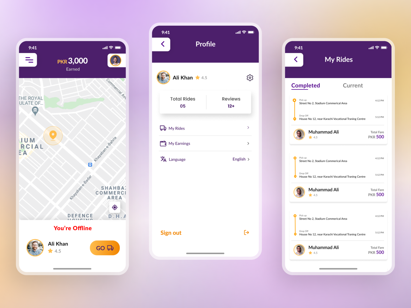 Moveit App 🚚 - (Driver End Screens) by Aakif Iqbal on Dribbble