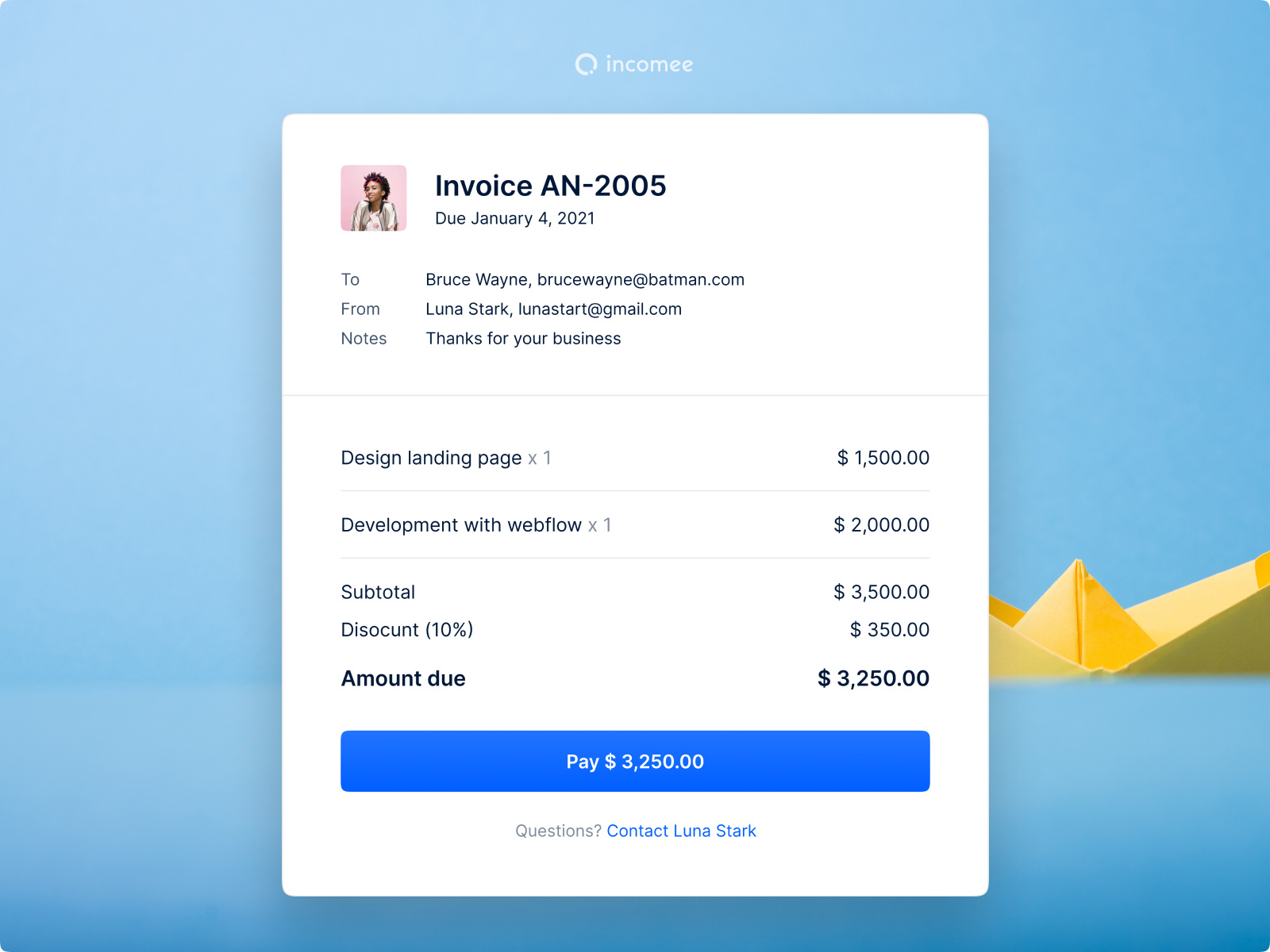 New Invoice Template by Guglielmo Pardo on Dribbble