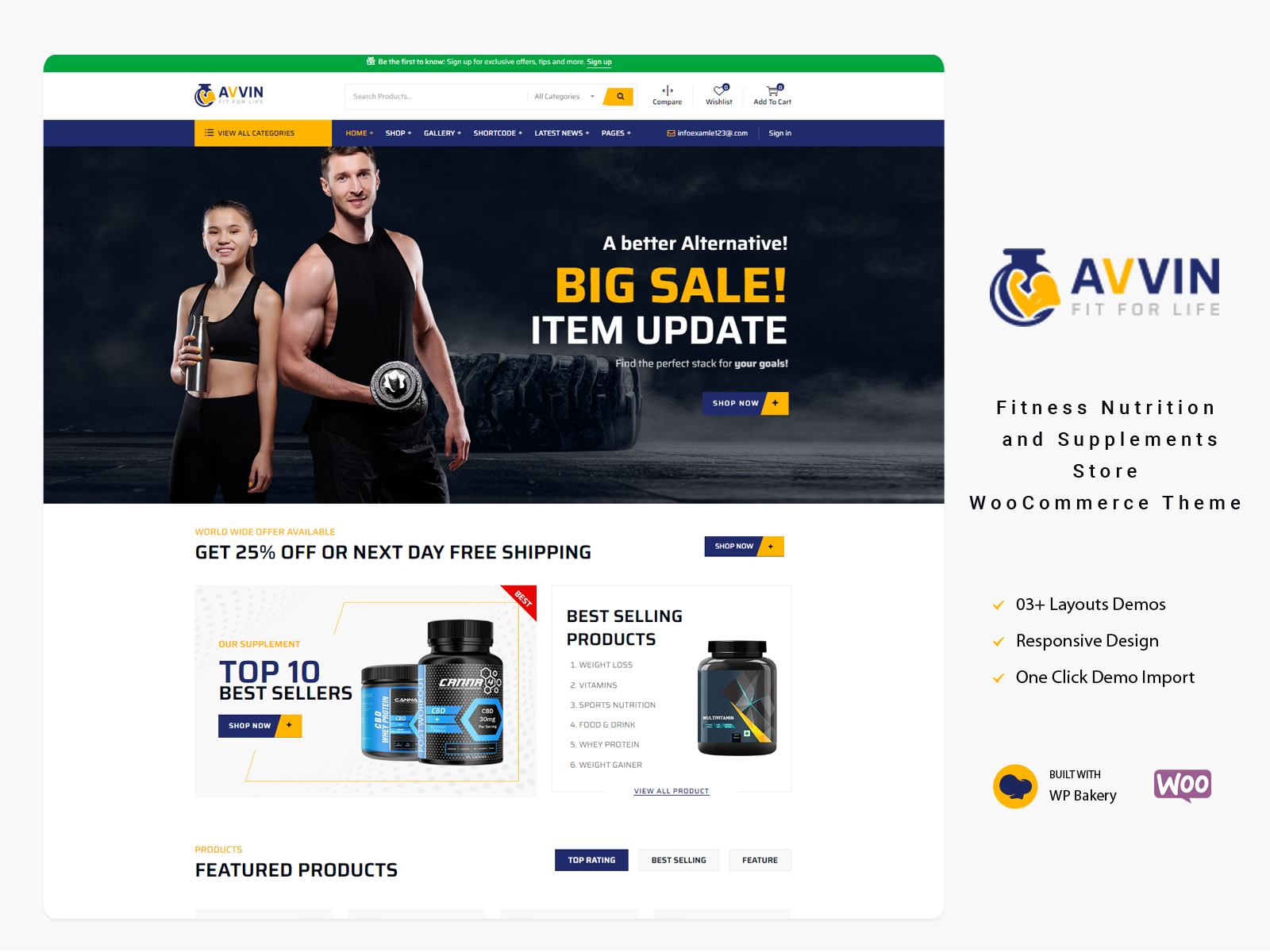 Fitness Nutrition and Supplements Store WooCommerce Theme by Preyan ...