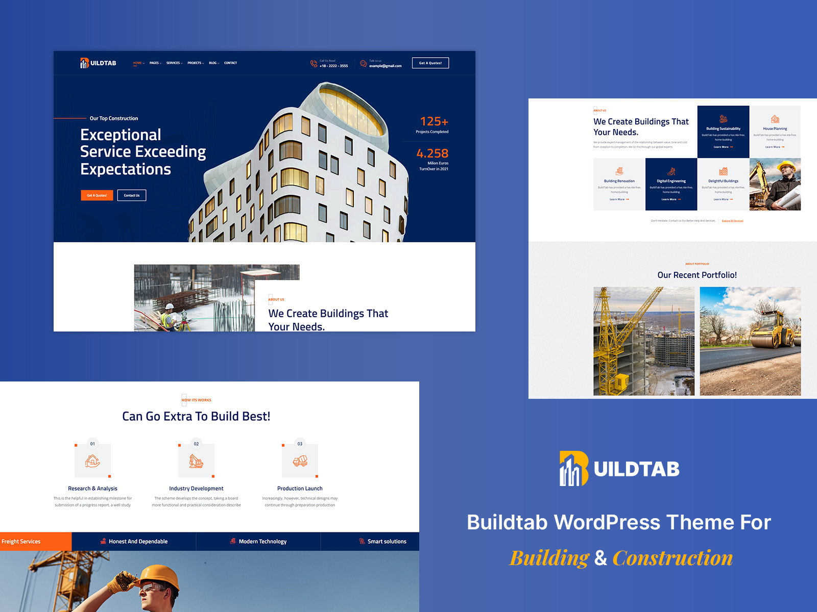 BuildTab - Construction Firm WordPress Theme by Preyan Technosys Pvt.Ltd on Dribbble