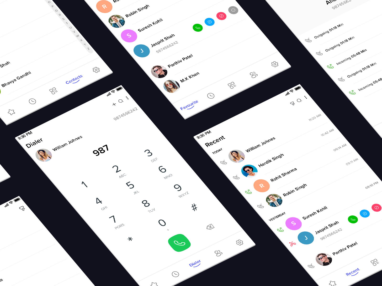 Dialer & Contacts App UI by Chintan Ravani on Dribbble
