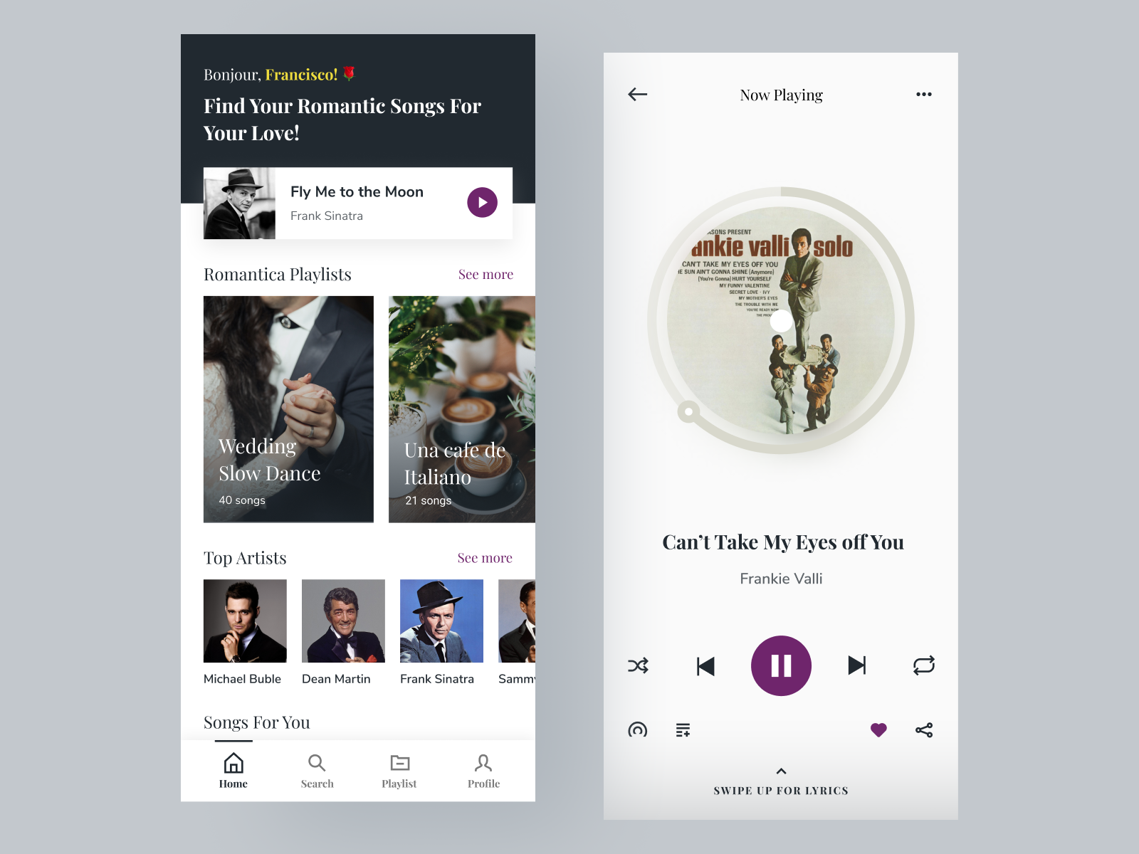 Elegant Music App by Raafi G on Dribbble
