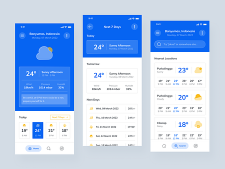 Sunnday - Weather Monitoring App by Syncostech on Dribbble