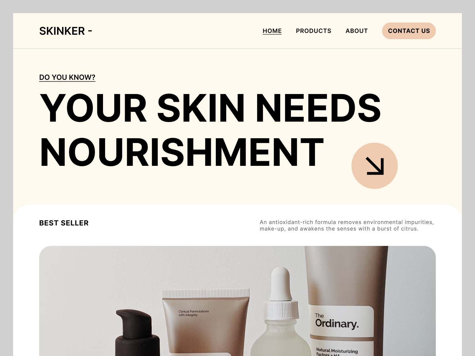 SKINKER - Beauty Products Landing Page by Product Experience on Dribbble