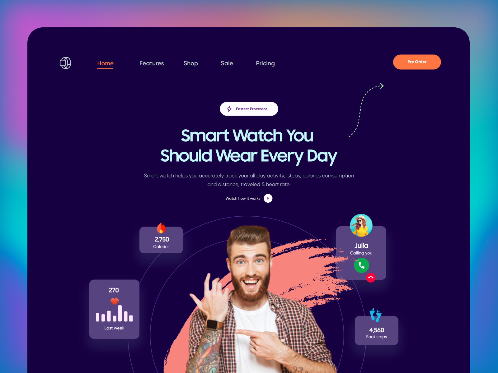 Smart watch landing page by Shaafi Ahmad 🐉 for User Friendly on Dribbble