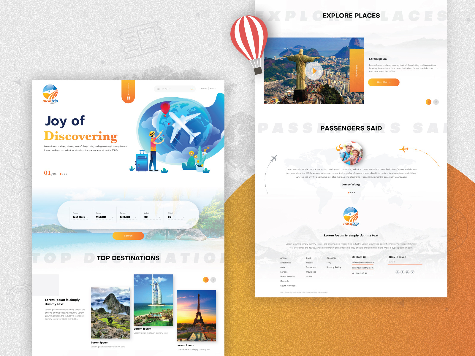 Tours Landing Page Exploration by Vignesh Haridass on Dribbble