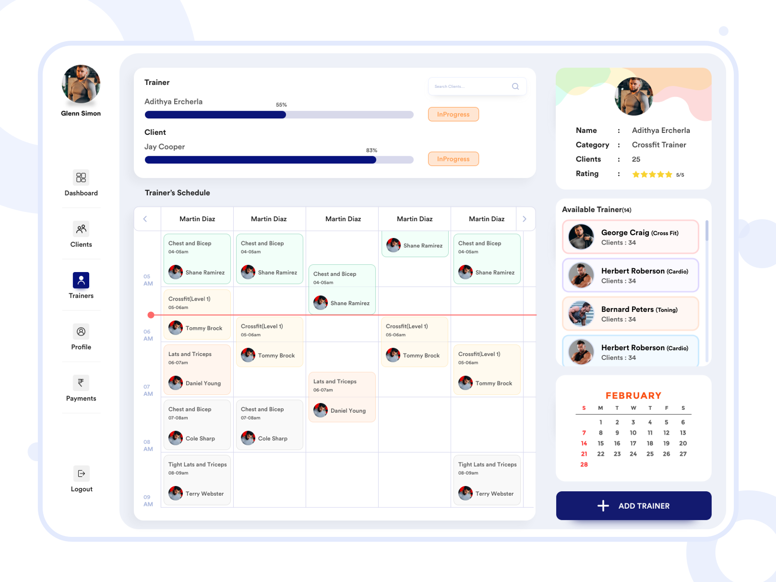 GYM Dashboard (Admin Panel) by Chandu on Dribbble