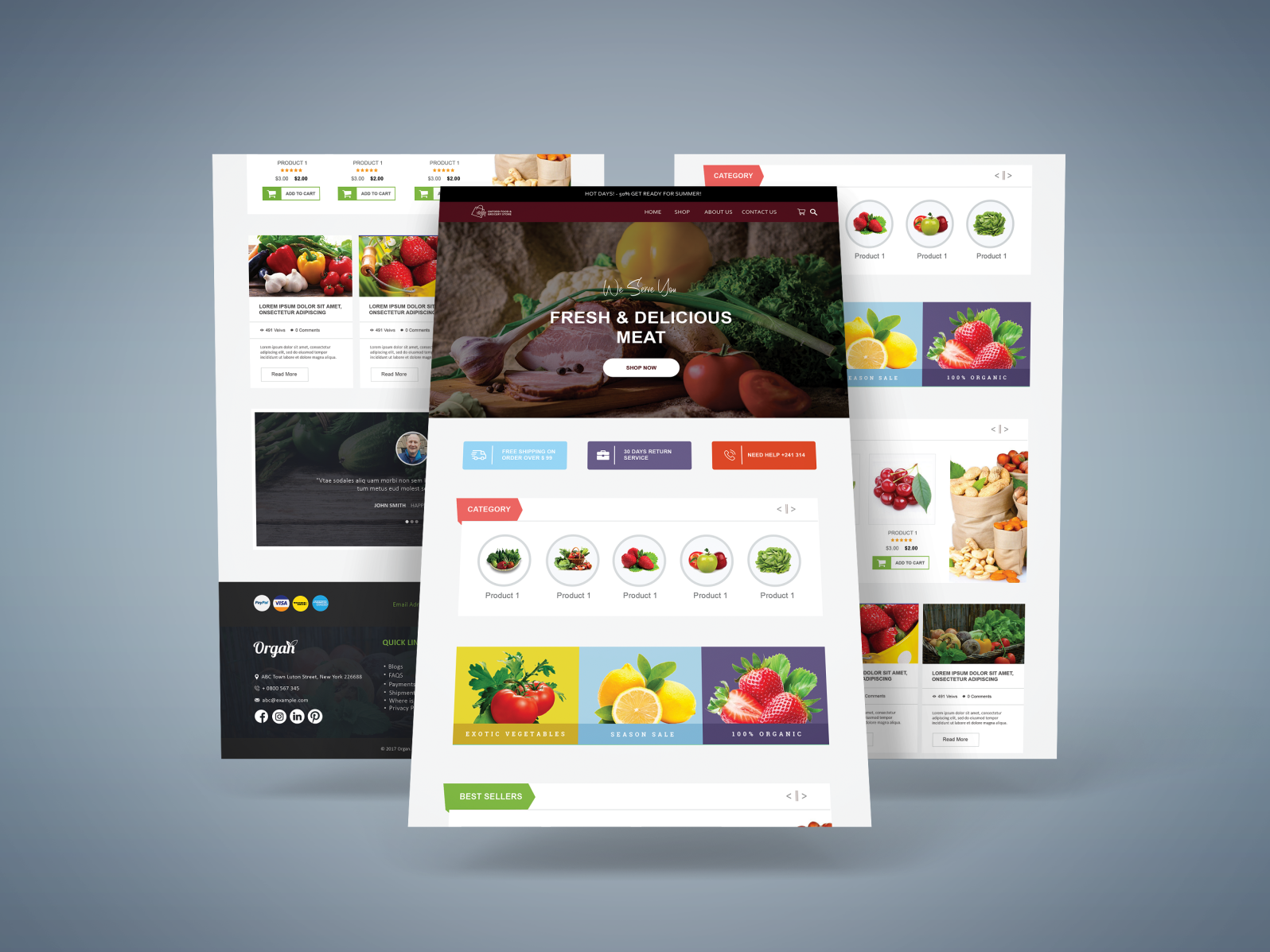 Food Website UI Template by Wahab's Graphics on Dribbble
