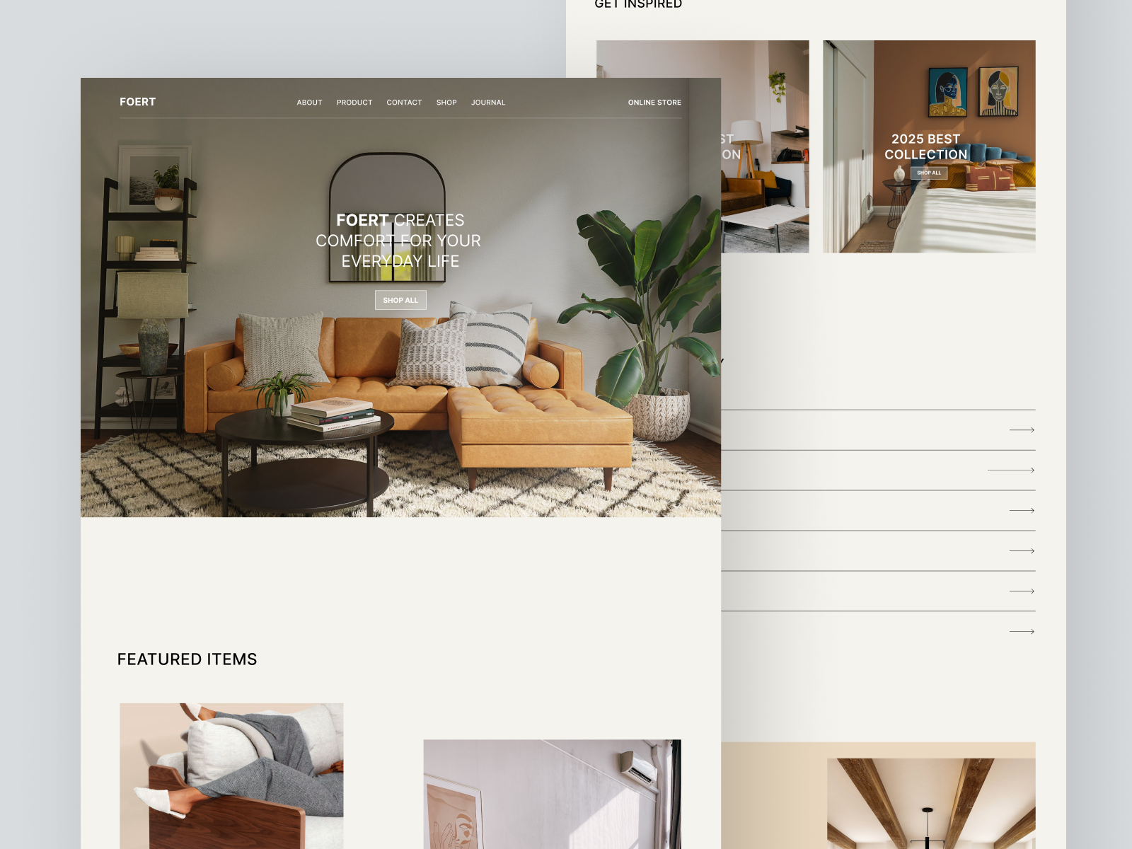 FOERT - Furniture Landing Page Website by Hilal RF on Dribbble