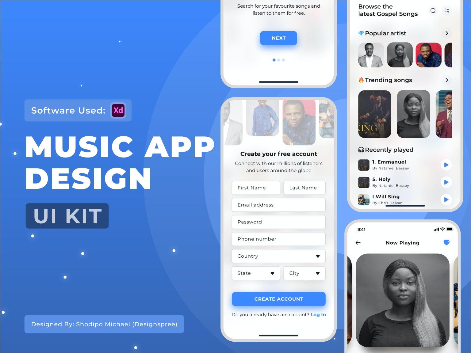 💎 Music App Design UI Kit by Michael Shodipo - Product Designer on Dribbble