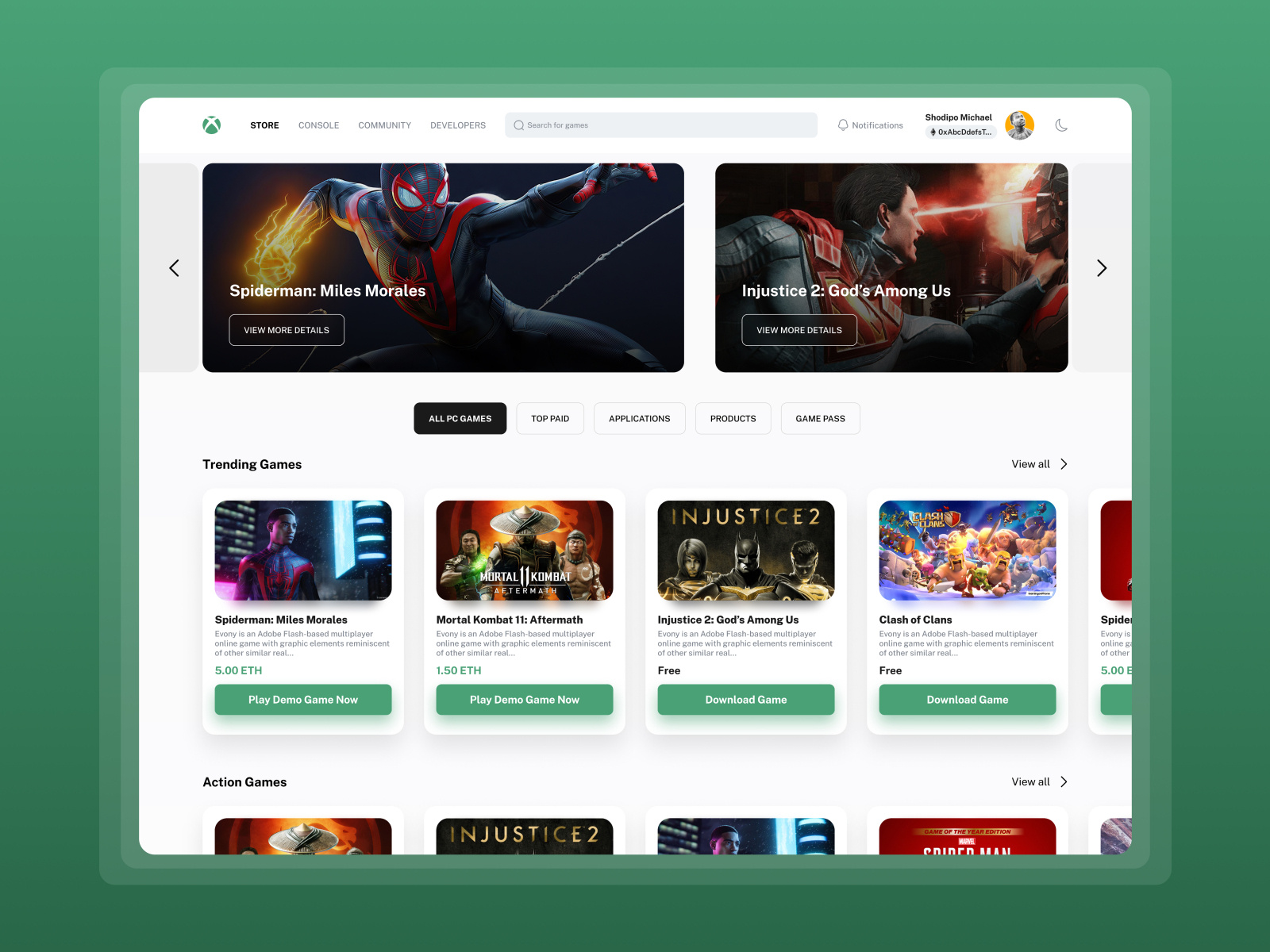 🎮 XBox Game Dashboard UI Design - LightMode by Michael Shodipo ...