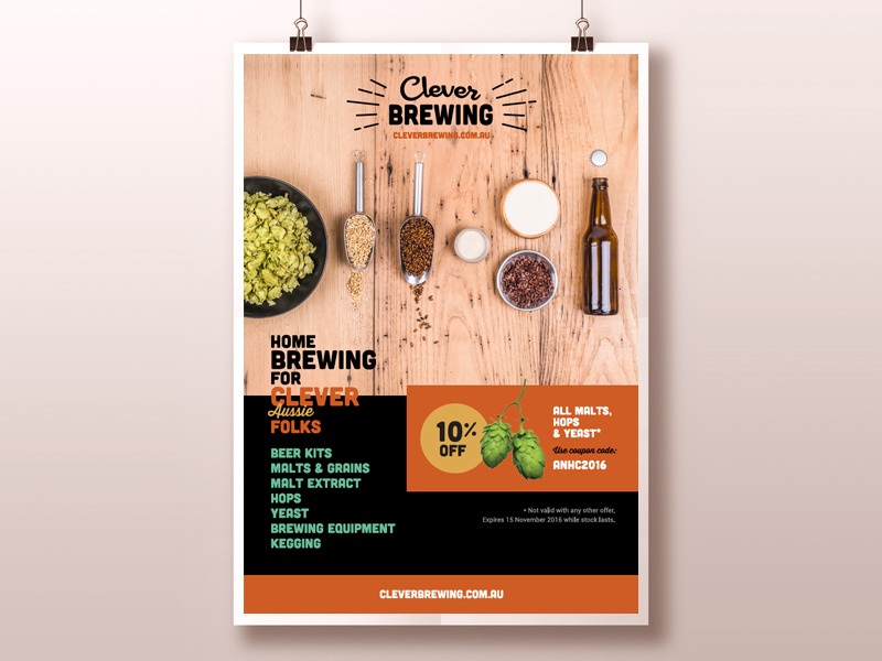 Clever Brewing event sponsor flyer by Benek Lisefski on Dribbble