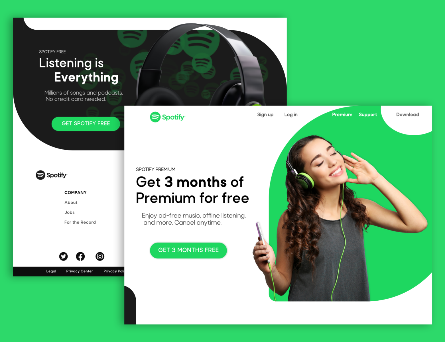 Spotify Landing Page - Redesign by Hamza Zakouni on Dribbble