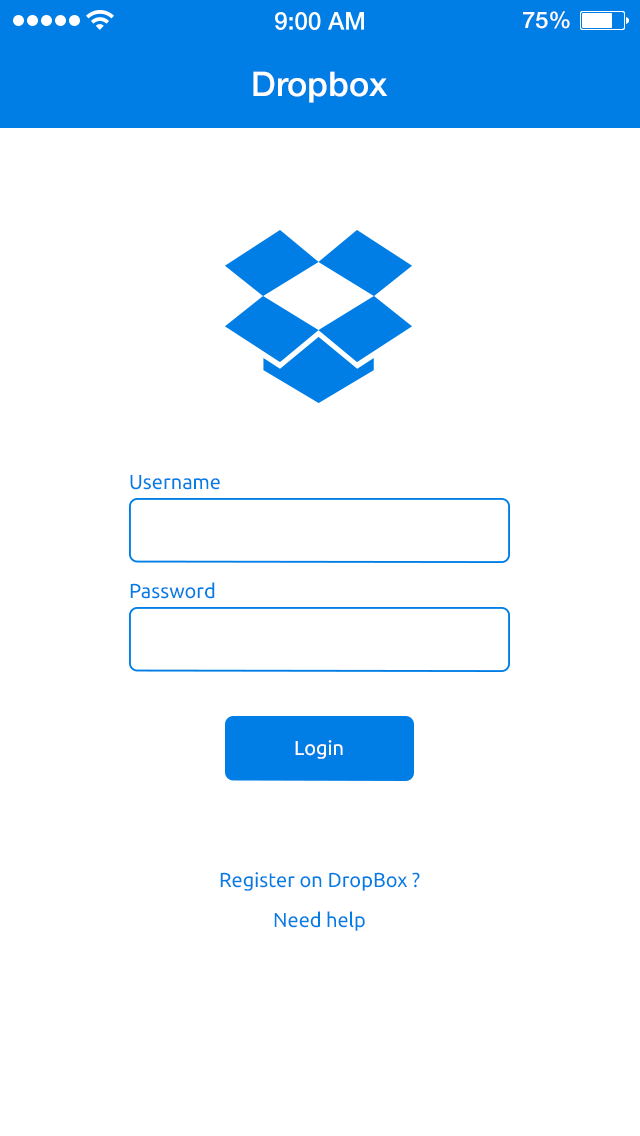 Dropbox App Login Page by Clement Porquez on Dribbble