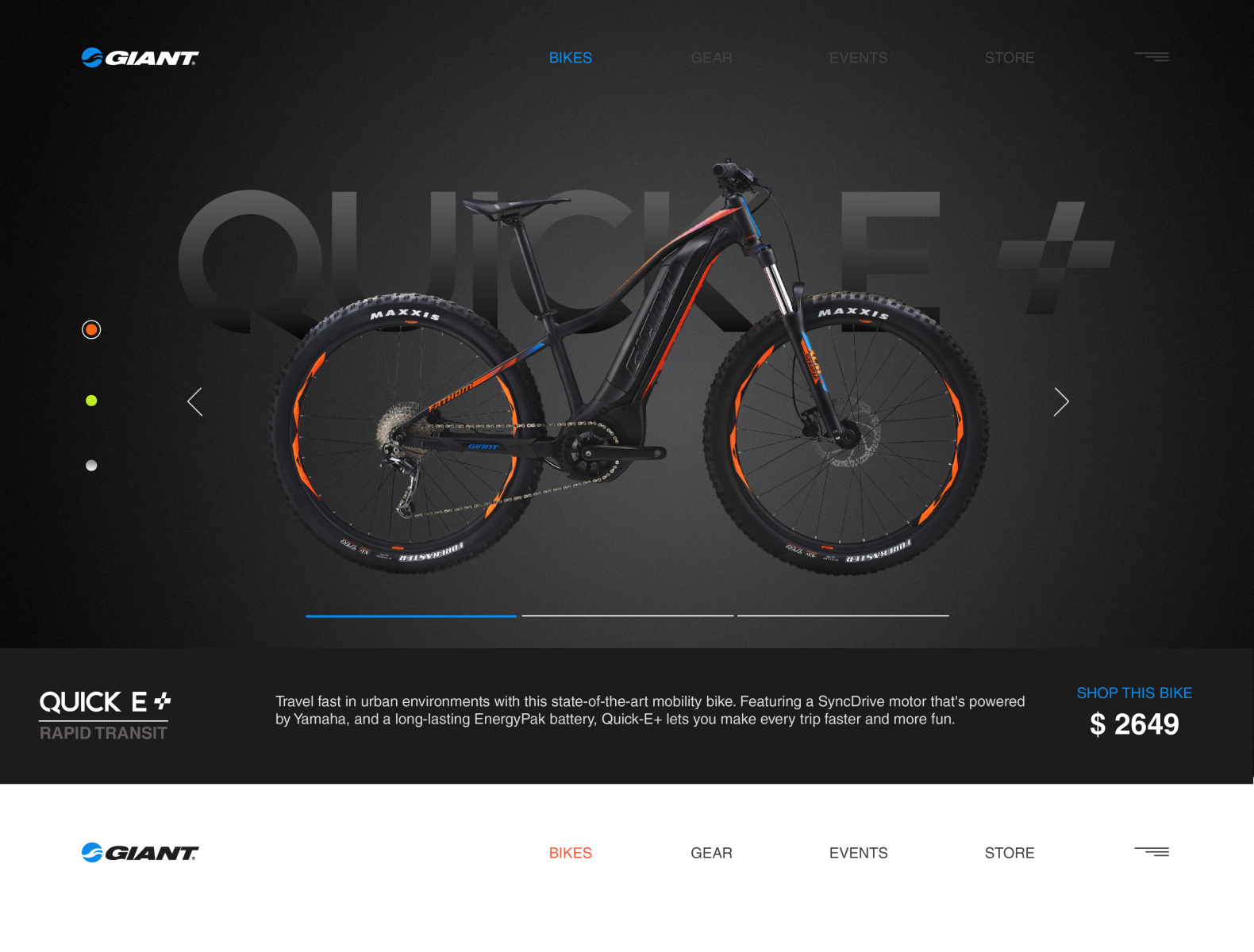 Giant Cycle landing page concept by Binoj Mathew on Dribbble