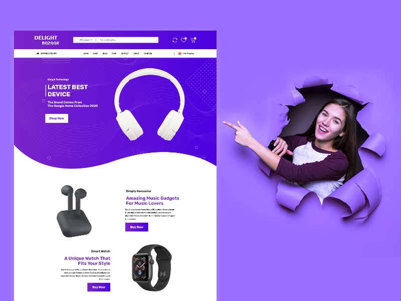Delight Bazaar - Electronics Store Template by Techeshta on Dribbble
