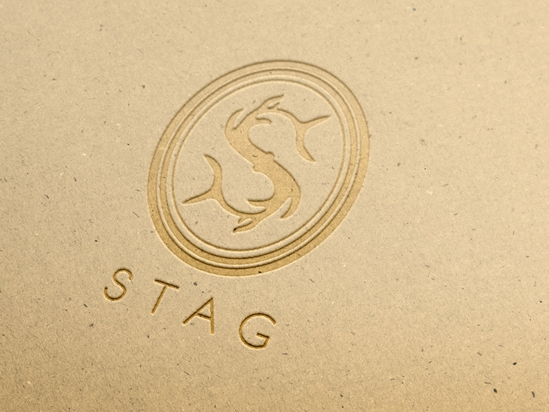 stag logo, embossed by Stephanie Reith on Dribbble