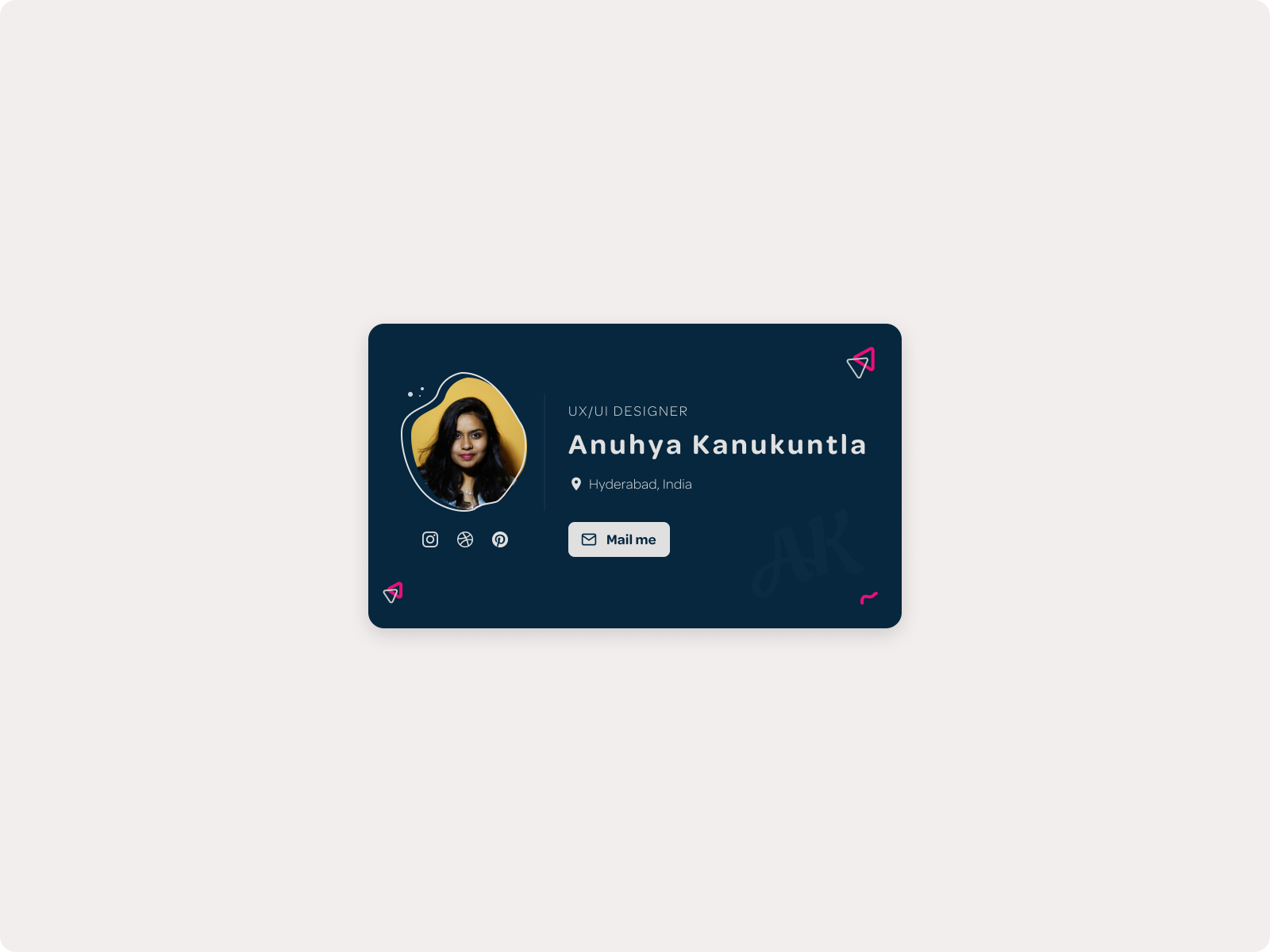 Contact Card by Anuhya Kanukuntla on Dribbble