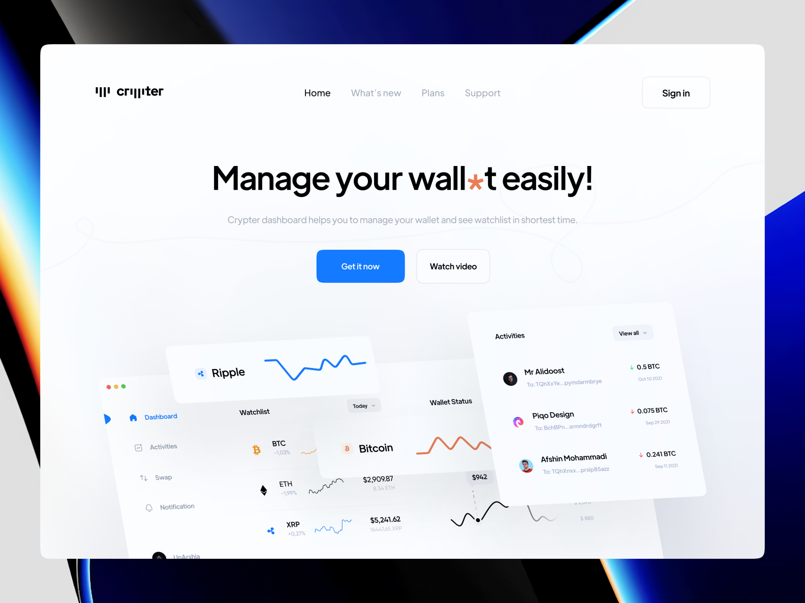 Crypter Hero Header - P2 by UnArshia for Piqo Studio on Dribbble