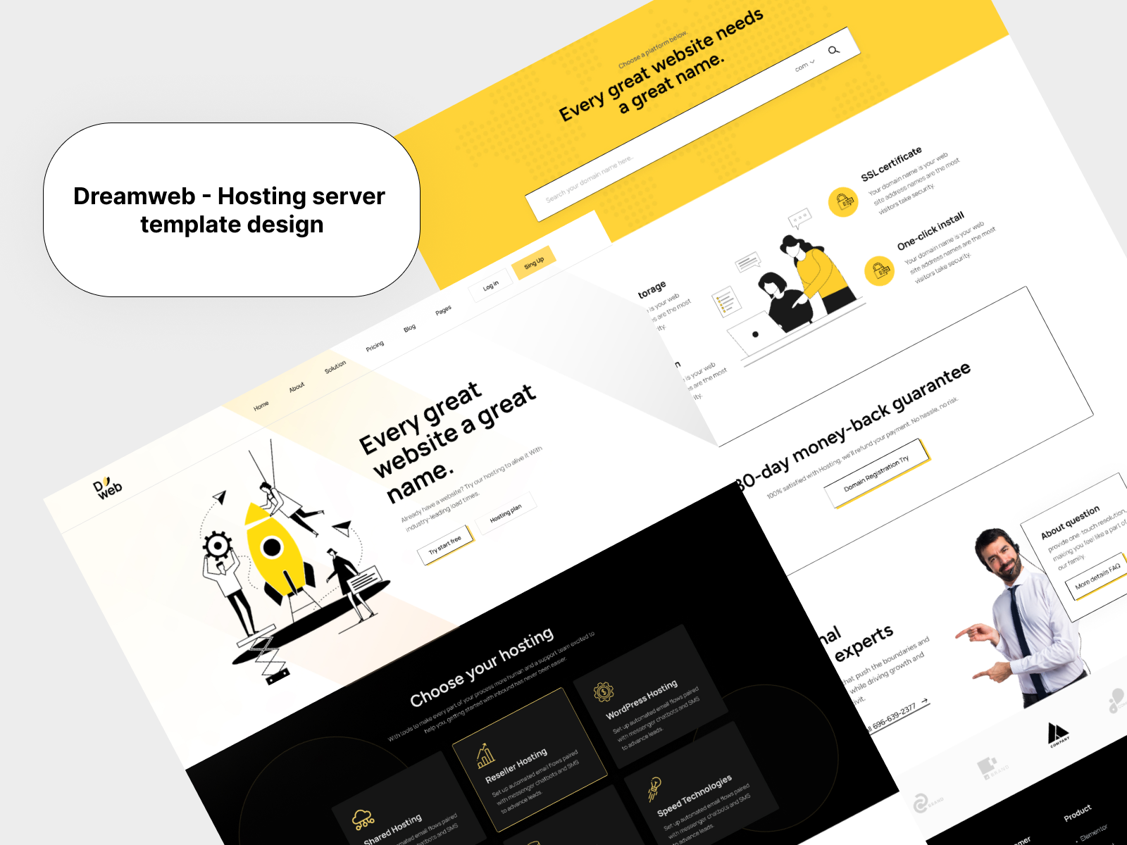 Dreamweb - hosting server template design by UI/UX EXPERT on Dribbble
