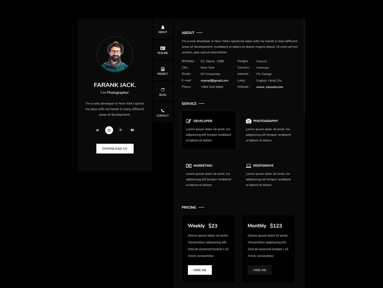 Personal UI Template by UI/UX EXPERT on Dribbble