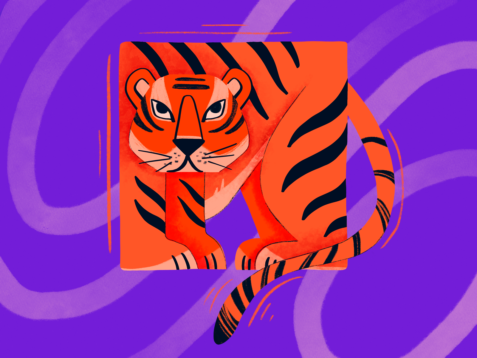 Square Tiger by Julie Mash on Dribbble