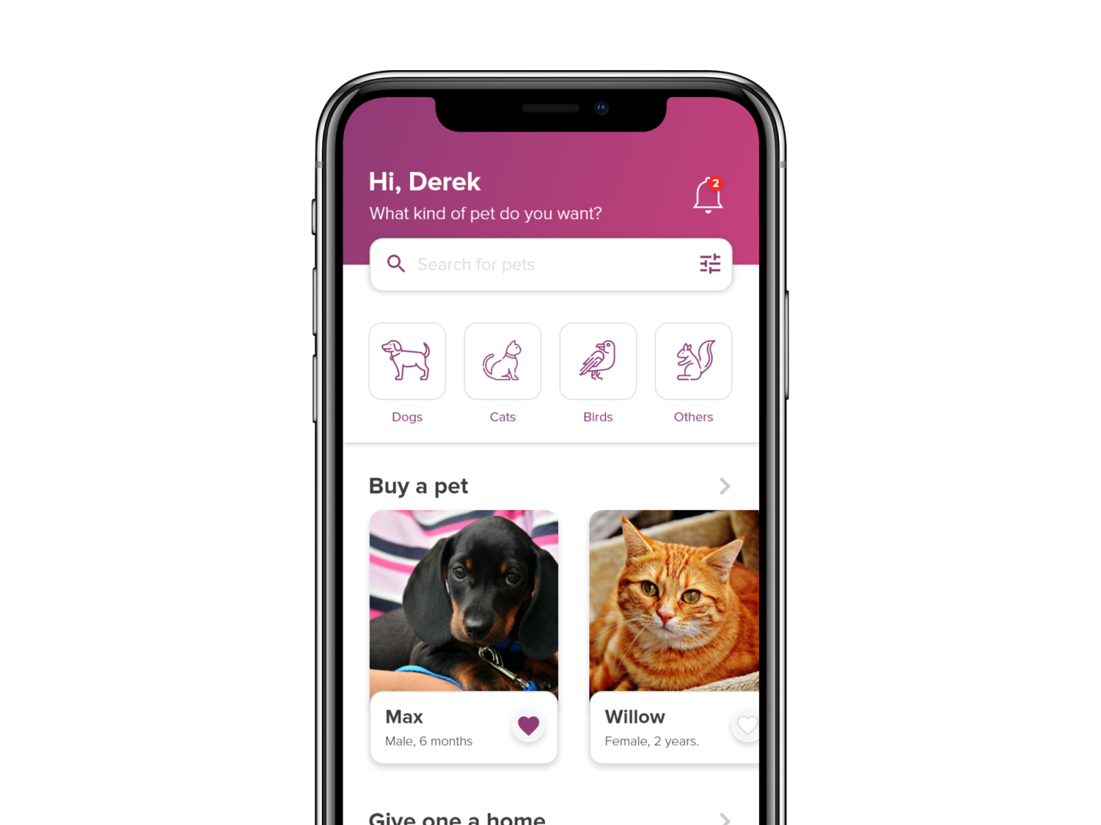 Pet Adoption App: Homescreen by Olusola Kalejaiye on Dribbble