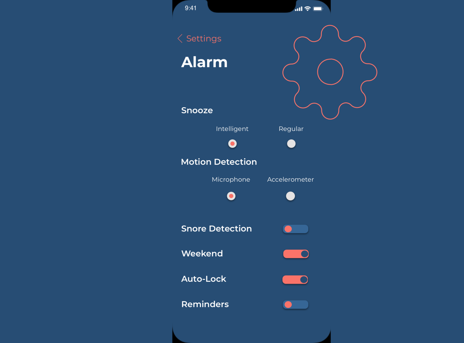 Settings - Smart Alarm Clock App by Ivana D'Accico on Dribbble