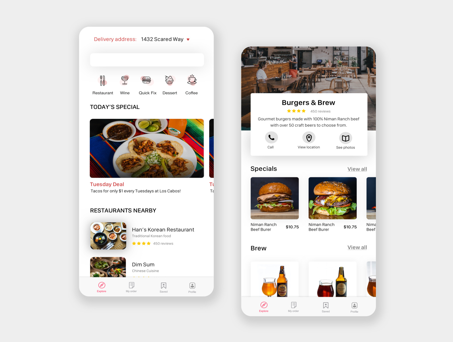 Daily UI Challenge #043 - Food Order by Lisa Cho on Dribbble