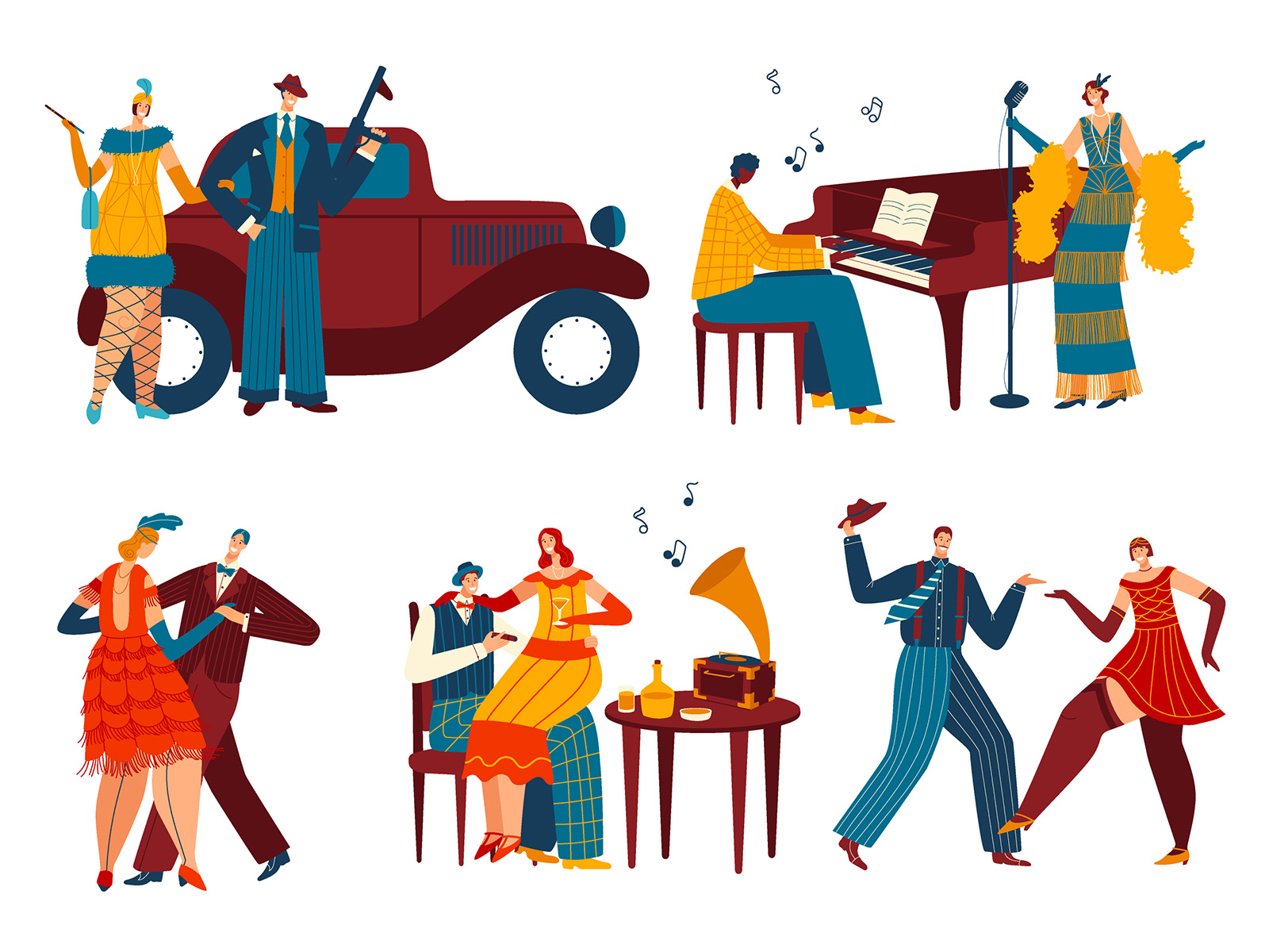 20s music. Set of vector flat characters by Yana Atchori on Dribbble