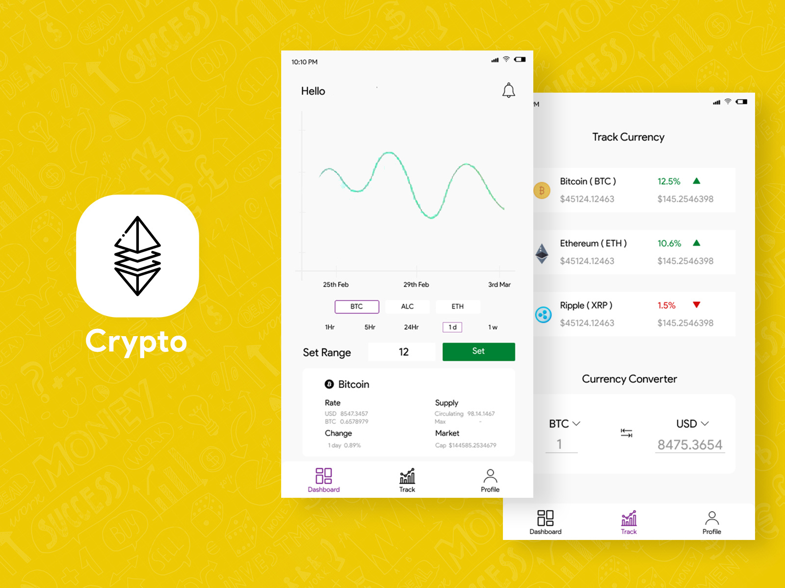 Crypto App UI by Shamry on Dribbble