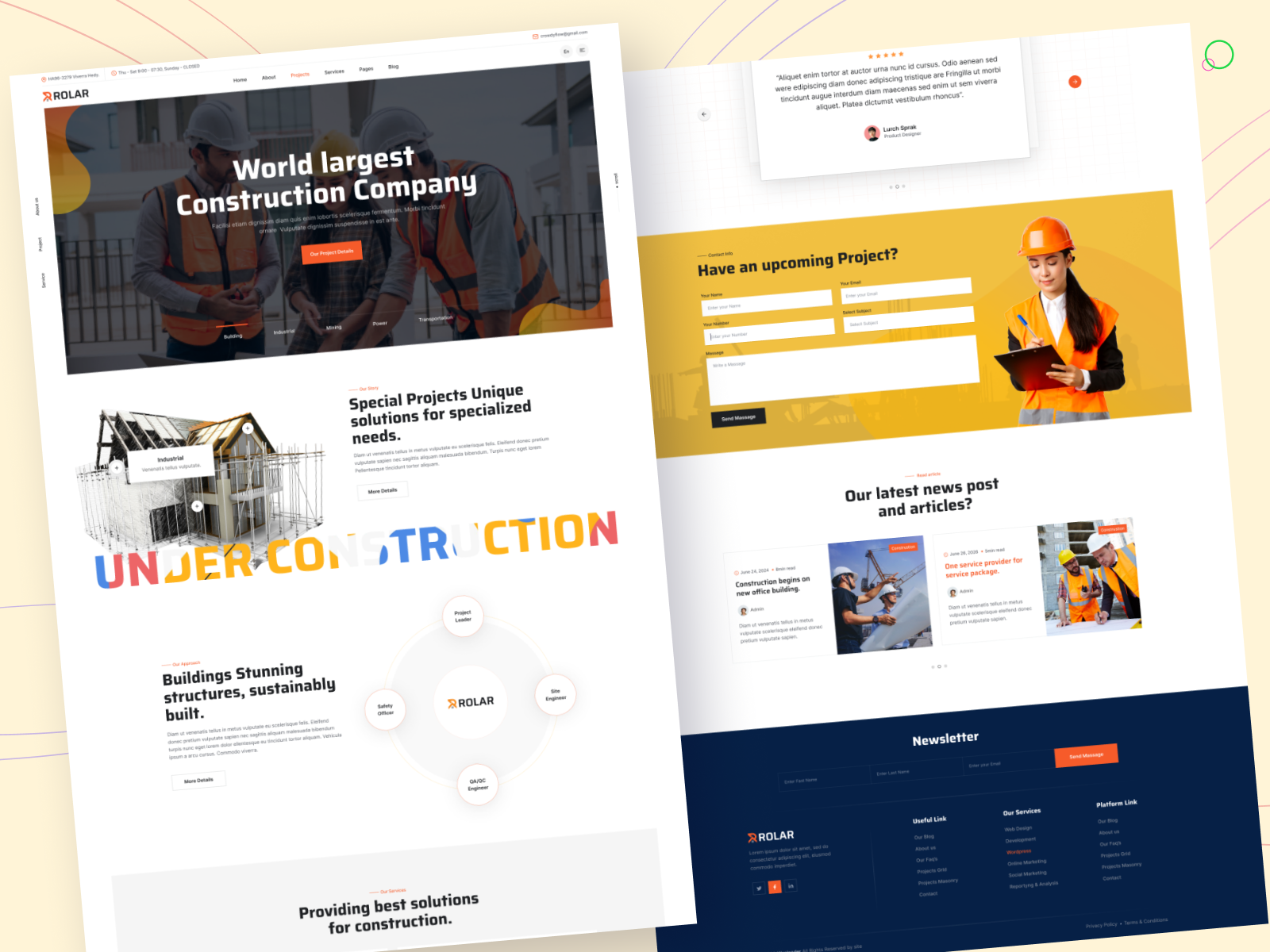 ROLAR - Construction Landing Page by Habib Hemel on Dribbble