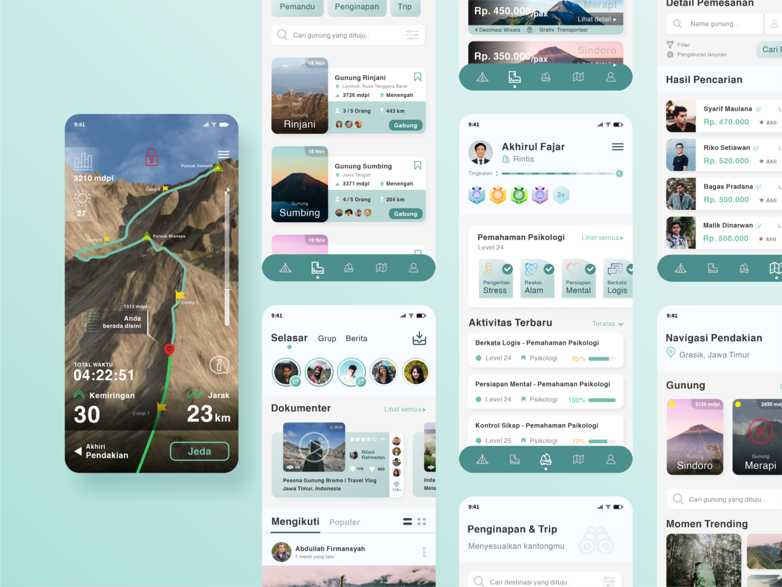 Ancala - Hiking App UI Design by Akhirul Fajar on Dribbble