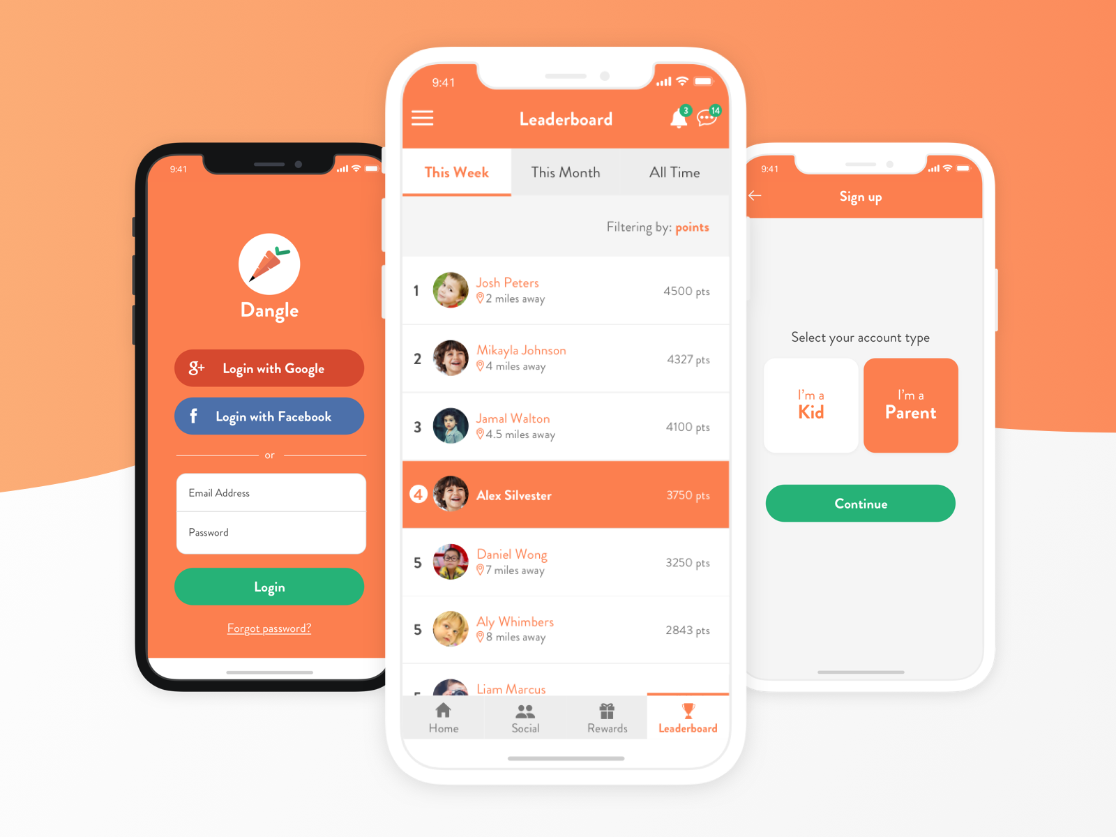 Leaderboard for Kid's Task App by Brendan Ho on Dribbble