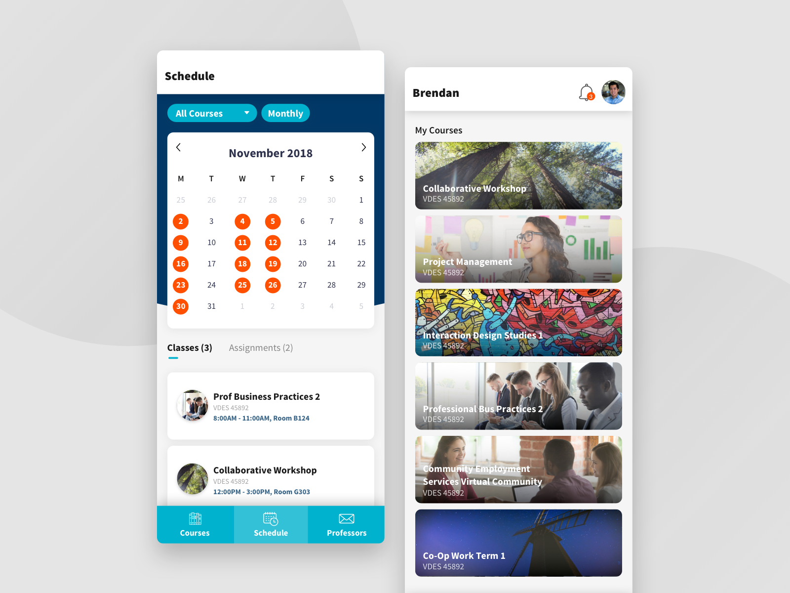 SheridanPro Mobile UI by Brendan Ho on Dribbble
