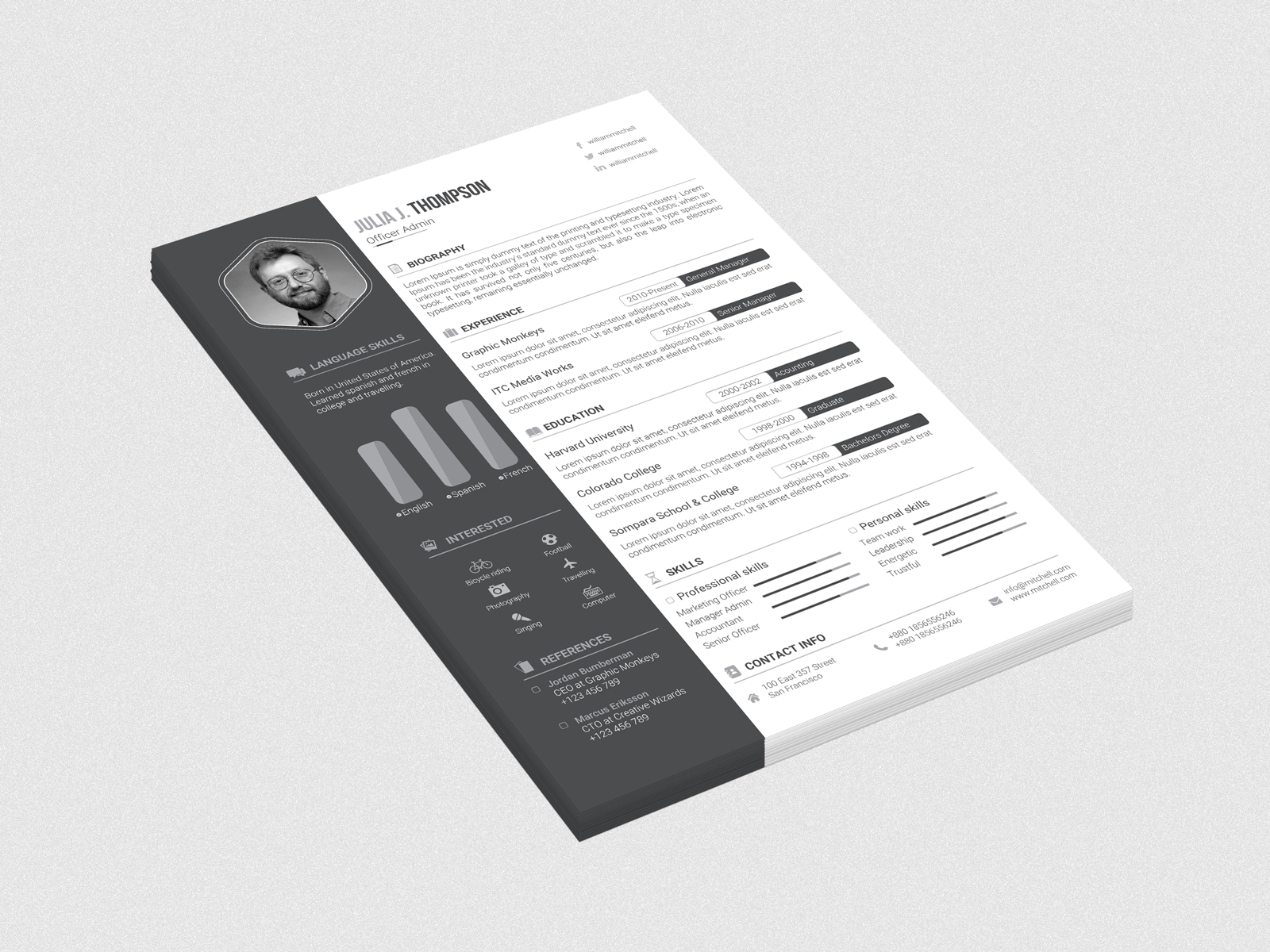 Julia Resume Templates by FrontTheme on Dribbble