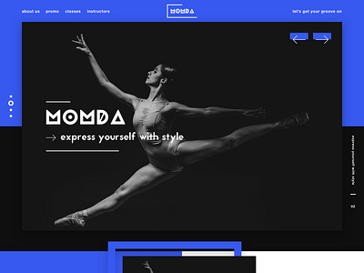 MOMDA - Dance Academy landing page concept by Robert Berki on Dribbble